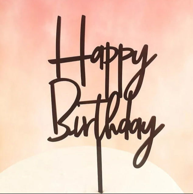 Happy Birthday Acrylic Topper 1 – Artsy Cake Supplies